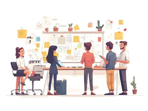 Flat Candid Creative Collaboration Team Brainstorming Ideas For 2025 With Calendar References In