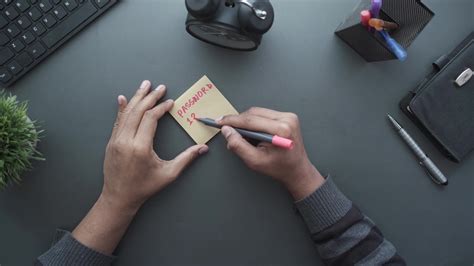 writing password on a sticky note 21008997 stock video at vecteezy