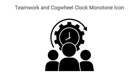 Teamwork And Cogwheel Clock Monotone Icon In Powerpoint Pptx Png And