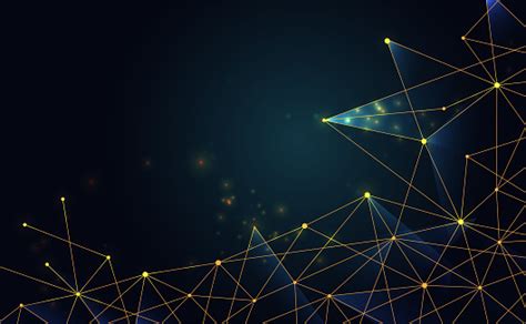 현대 추상 네트워크 과학 연결 기술 골드 라인 프리미엄 도트와 그래픽 디자인 하이테크 미래 블루 배경 네트워크에 템플릿 웹 디자인 벽지 포스터 프리젠 테이션 0명에 대한