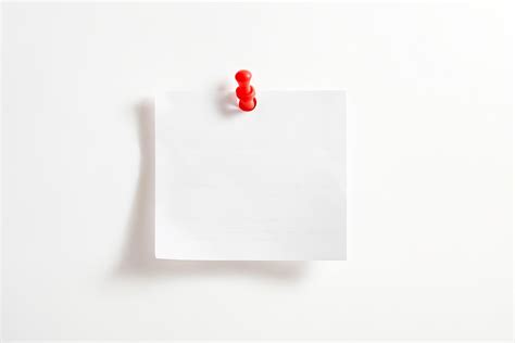 Blank Note Paper With Red Push Pin 47940262 Stock Photo At Vecteezy