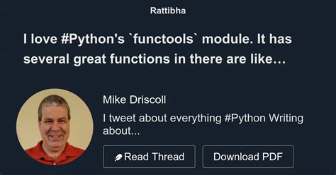 I Love Pythons `functools` Module It Has Several Great Functions In
