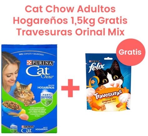 combo cat chow hogareño 1 5 gratis felix travesuras original