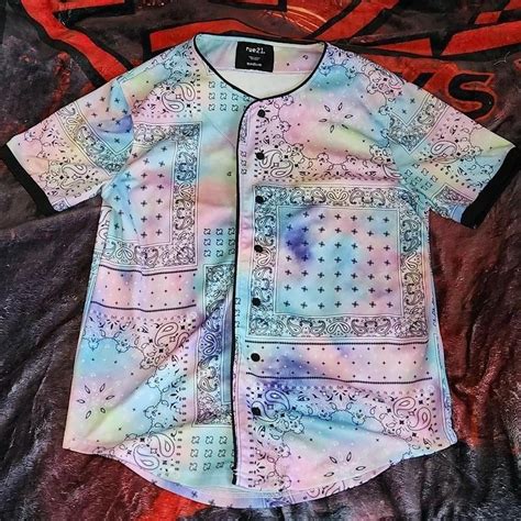 Rue 21 Rainbow Tie Dye Bandana Print Baseball Depop