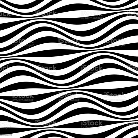 3d 물결 모양 배경입니다 동적 효과입니다 흑인과 백인 디자인입니다 착시와 패턴입니다 벡터 일러스트입니다 3차원 형태에 대한 스톡 벡터 아트 및 기타 이미지 Istock