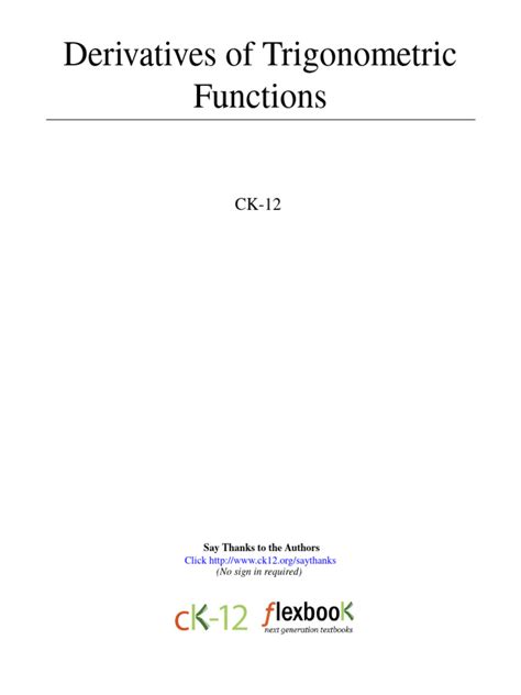 week 009 derivatives of trigonometric functions pdf trigonometric