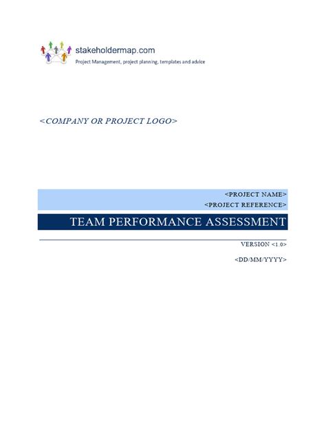 Team Performance Assessment Template Pdf