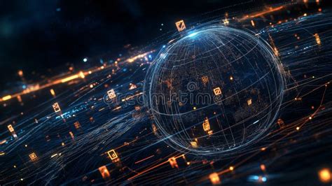 Floating Globe Surrounded By Glowing Digital Currency Symbols In A Cosmic Network Of