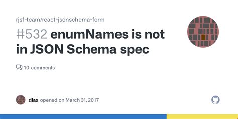 Enumnames Is Not In Json Schema Spec · Issue 532 · Rjsf Teamreact