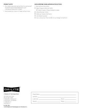 Fillable Online Single Motor Low Voltage Control LVC Da Lite Fax Email Print PdfFiller