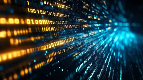 Abstract Digital Background Featuring Glowing Binary Code In Vibrant