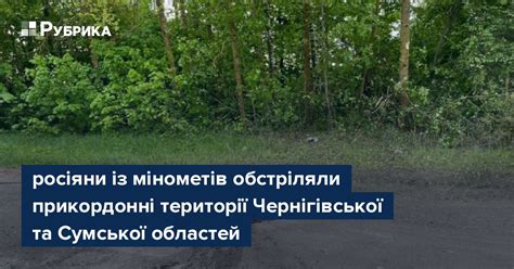 росіяни із мінометів обстріляли прикордонні території Чернігівської та Сумської областей Рубрика