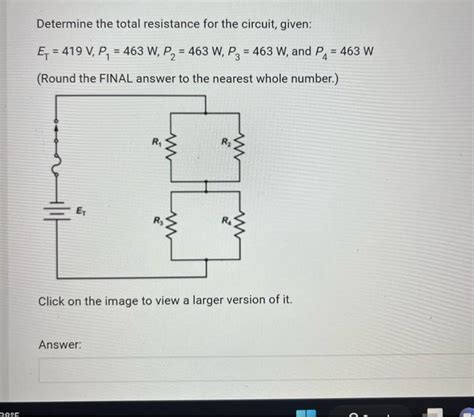 Solved Determine The Total Resistance For The Circuit Chegg
