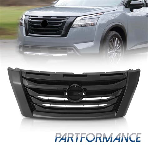 For 2022 2023 Nissan Pathfinder Front Bumper Upper Grill Grille Black
