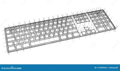 Computer Keyboard Outline Stock Vector Illustration Of Equipment