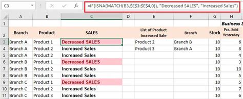 isna excel function with if and vlookup formula