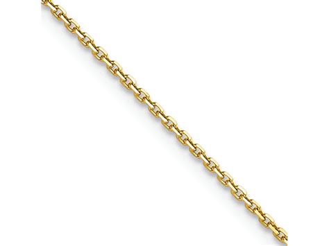 10k Yellow Gold 14mm Diamond Cut Round Open Link Cable 16 Inch Chain