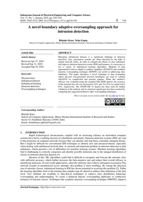 pdf a novel boundary adaptive oversampling approach for intrusion