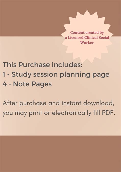 LCSW Exam Study Planner ASWB Exam Prep Social Work Exam Study Notes Etsy