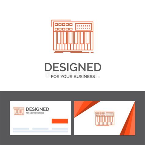 Business Logo Template For Synth Keyboard Midi Synthesiser Synthesizer Orange Visiting
