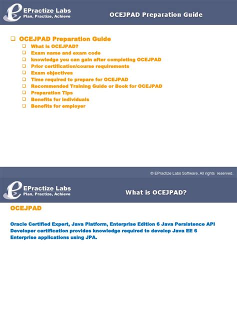 Ocejpad Preparation Guide Preparation Guide Pdf Java Programming Language Information