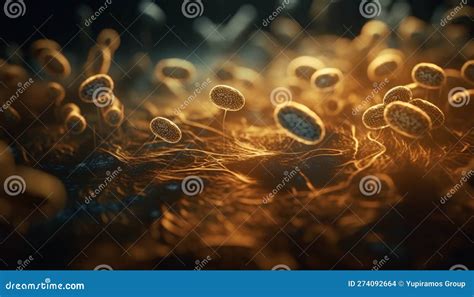 Abstract Macro Shapes Guide Cellular Growth Underwater Generated By Ai Stock Illustration