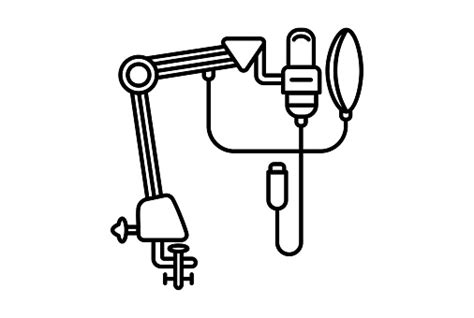 마이크 플랫 아이콘 미니멀리스트 기술 기호 Pc 하드웨어 기호 아트웍 데스크탑 컴퓨터에 대한 스톡 벡터 아트 및 기타 이미지