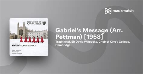Traditional Sir David Willcocks Choir Of Kings College Cambridge Gabriels Message Arr