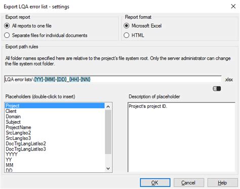 Export LQA Error List On Server