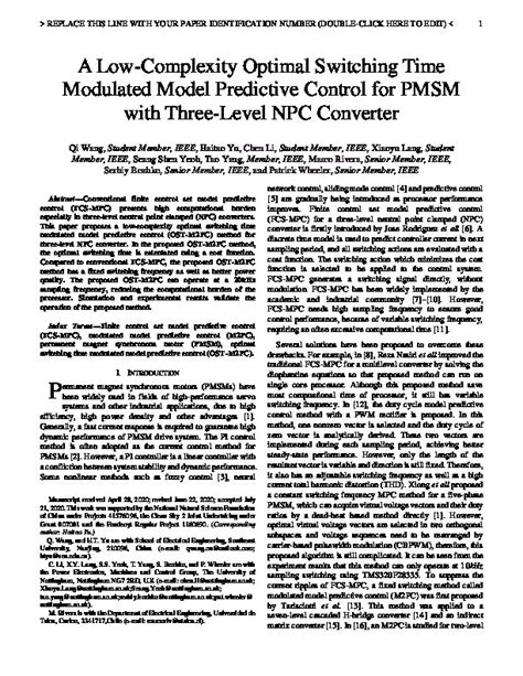 A Low Complexity Optimal Switching Time Modulated Model Predictive