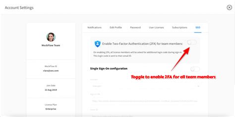 How To Enable Two Factor Authentication 2fa Mockflow Help Center