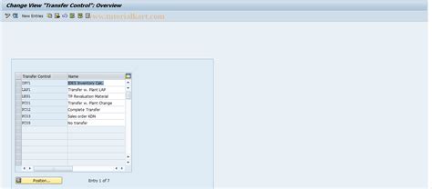 OKKM SAP Tcode Transfer Control