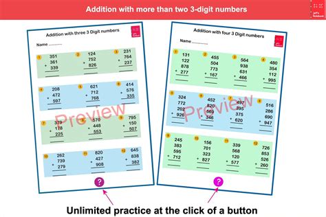 Master 3 Digit Column Addition And Subtraction Worksheets