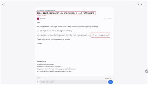 Badge Count Clears When Only One Message Is Read Notifications Samsung Community