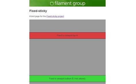 Useful JQuery Sticky Plugin