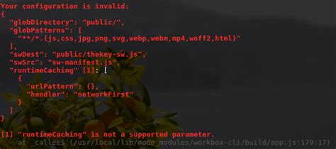 Runtimecaching Is Not A Supported Parameter · Issue 1748