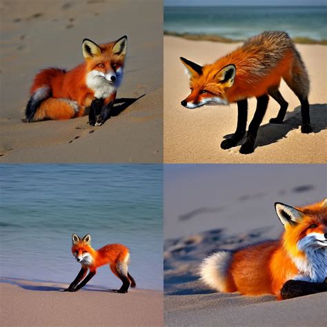 Anthro Female Fox On The Beach Stable Diffusion Openart