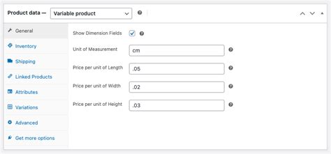 Dimensions Fields For Length Width Height In WooCommerce