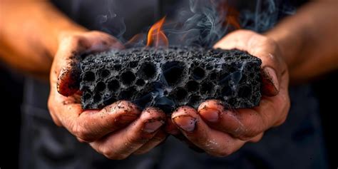 Premium Photo Closeup Of Scientist39s Hands Holding Biochar Piece With Intricate Porous