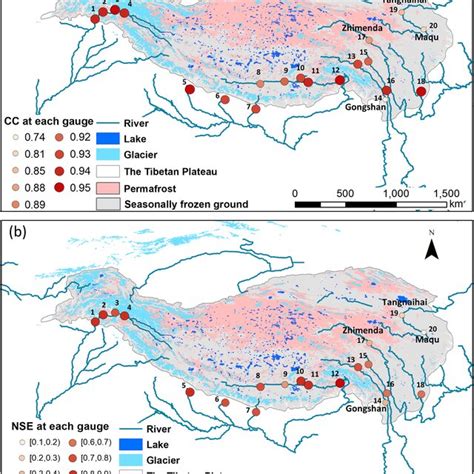 Spatial Patterns Of A Cc And B Nse At Each Gauge Over The Seven