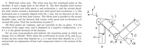 Solved Multi Axis Robot Arm The Robot Arm Has Two Chegg