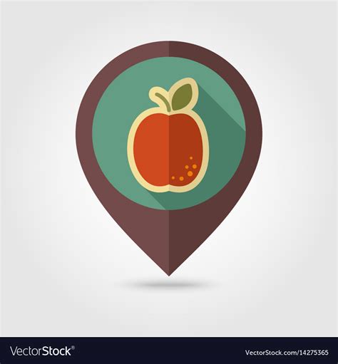 Apricot flat pin map icon fruit Royalty Free Vector Image