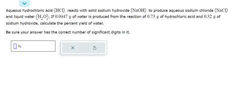 Solved Aqueous Hydrochloric Acid Hcl Reacts With Solid