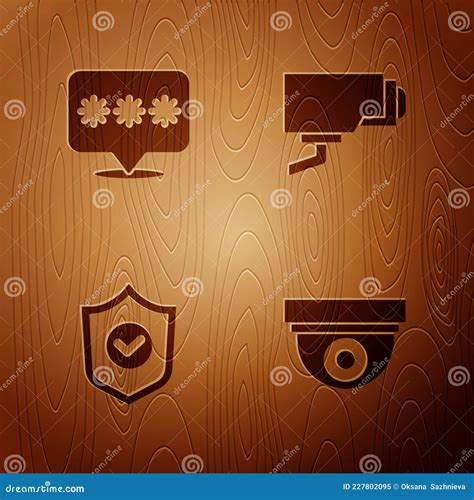Set Security Camera Password Protection Shield With Check Mark And On