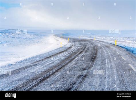 Winter Icelandic Road Trip Ring Road Near Egilsstadir Eastern Region