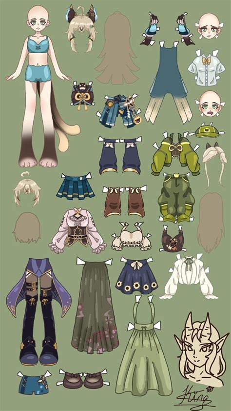 геншин In 2024 Paper Dolls Paper Doll Template Paper Doll Dress