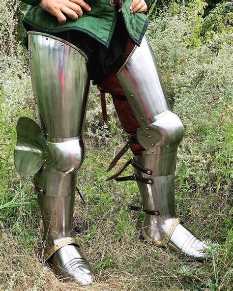 Medieval Greaves Leg Guard Shoes Knight Armor 18 Guage Brass Steel Larp