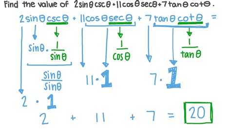 Question Video Evaluating Trigonometric Expressions Using Reciprocal