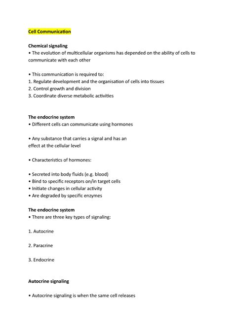 Cell Communication Cell Communication Chemical Signaling The Evolution Of Multicellular