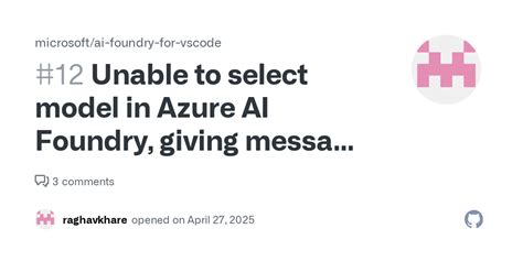 Unable To Select Model In Azure Ai Foundry Giving Message Failed To Refresh Access Token